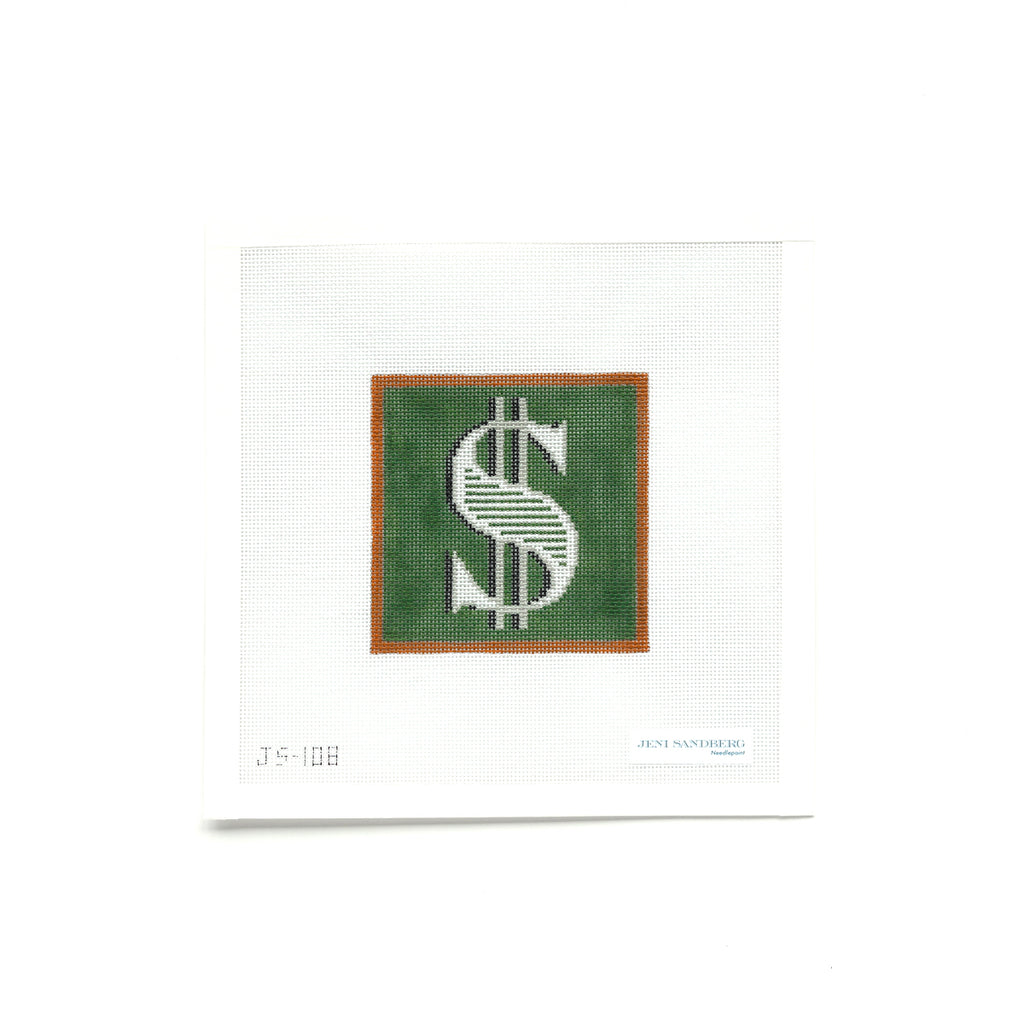 Dollar Sign 4 Inch Square Needlepoint Canvas – Jeni Sandberg Needlepoint